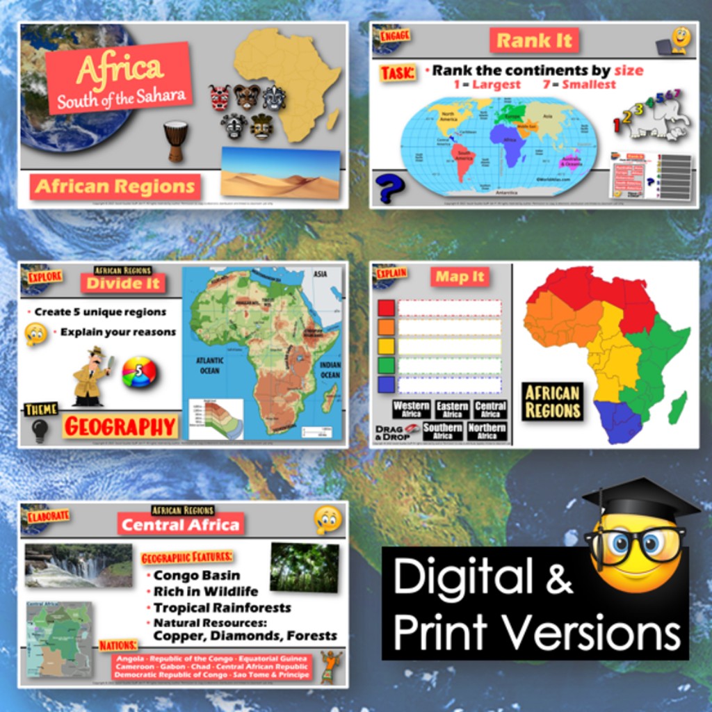 Explore the 5 Regions of Africa Lesson - Geography and Culture - Print ...