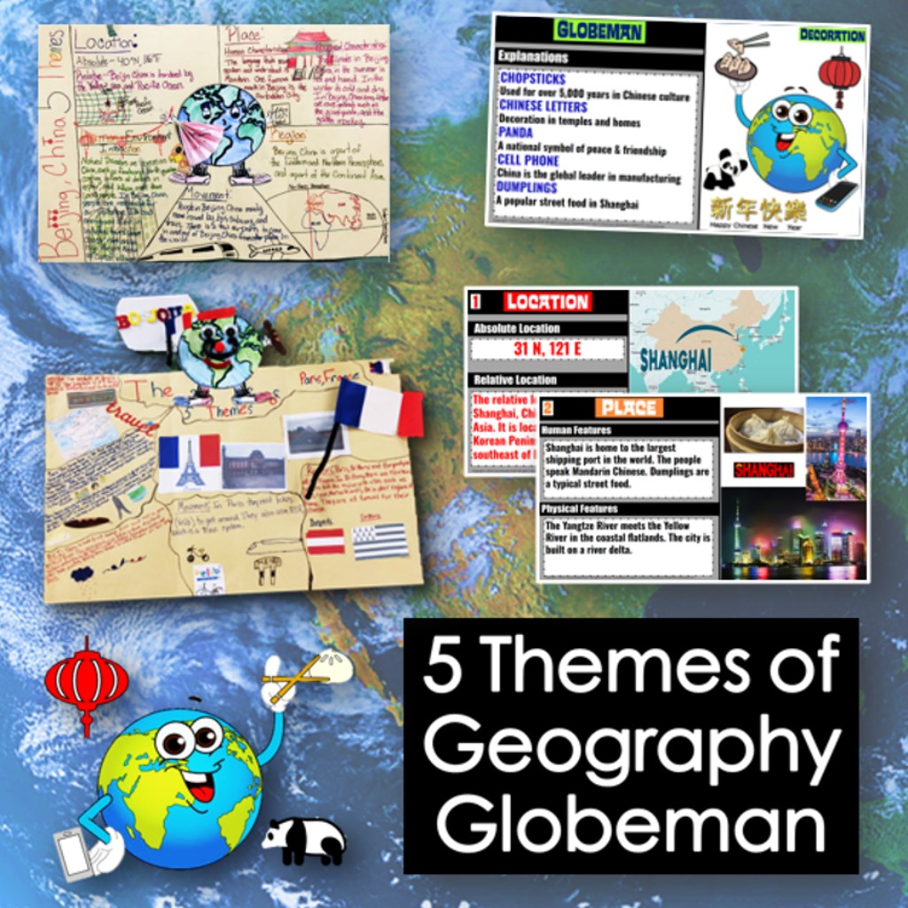 Fun Globe-Man Research Projects - Five Themes of Geography PBL - Print ...