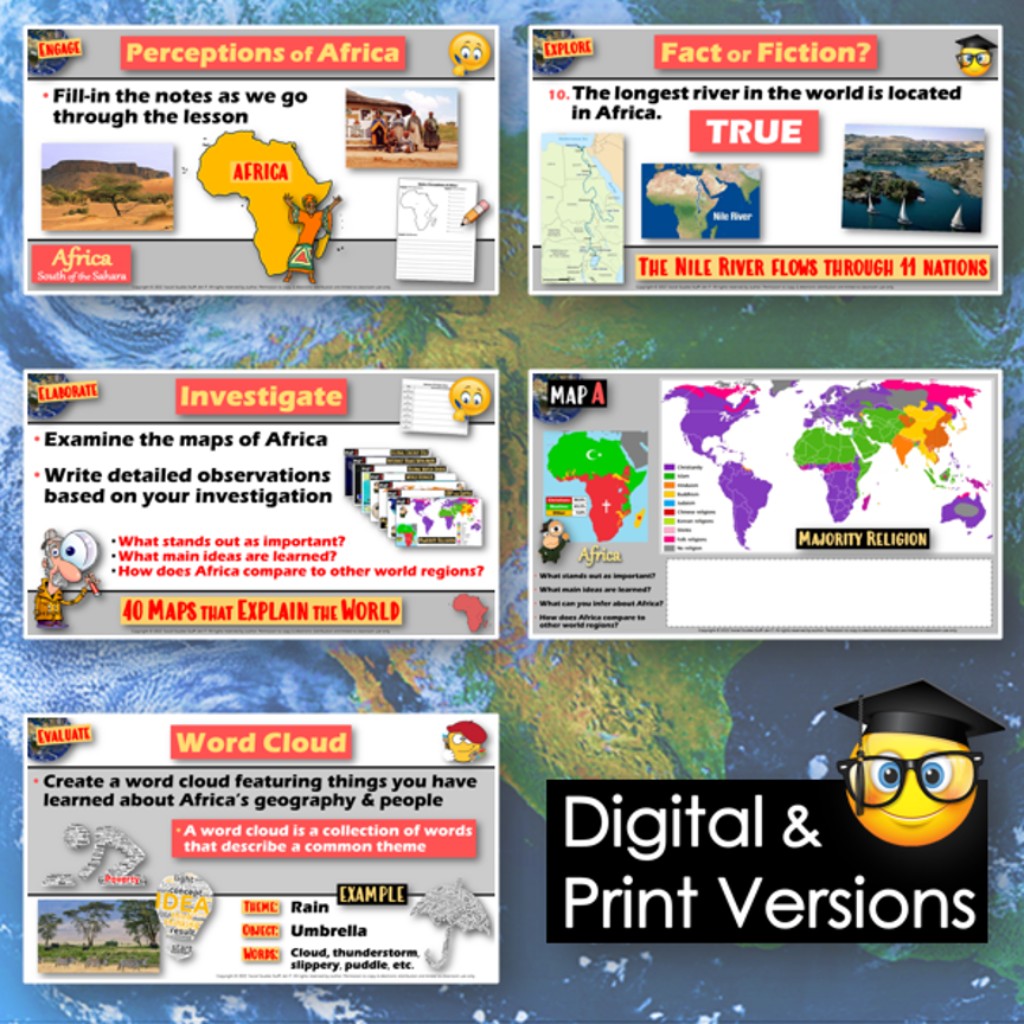 Misconceptions of Africa Lesson & Map Investigation Activities - Print ...