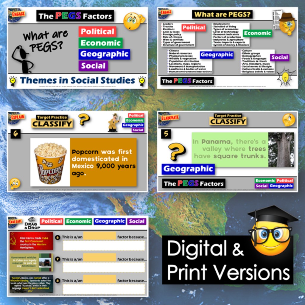 Explore Central America: The PEGS Factors Lesson and Activity - Print ...