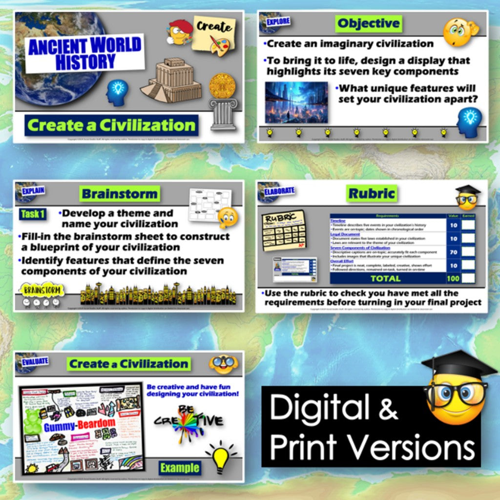 FUN Create a Civilization Project - History and Cultures PBL - Print ...