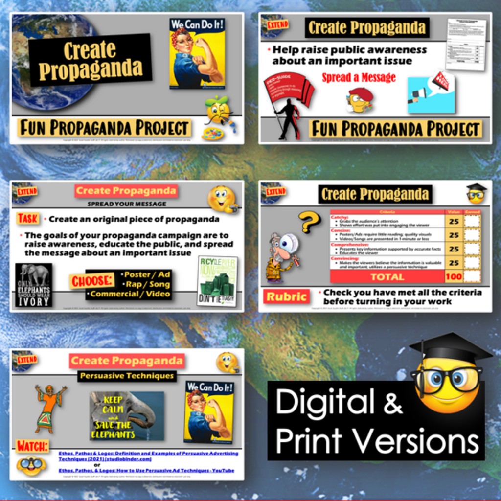 Create Propaganda Persuasion Project - Spread a Message PBL - Print ...