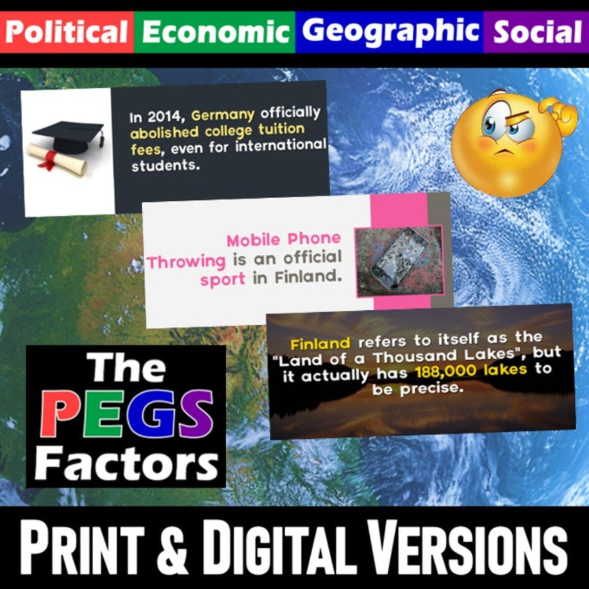 Europe PEGS Factors Practice Activities - Political Econ Geo Social ...