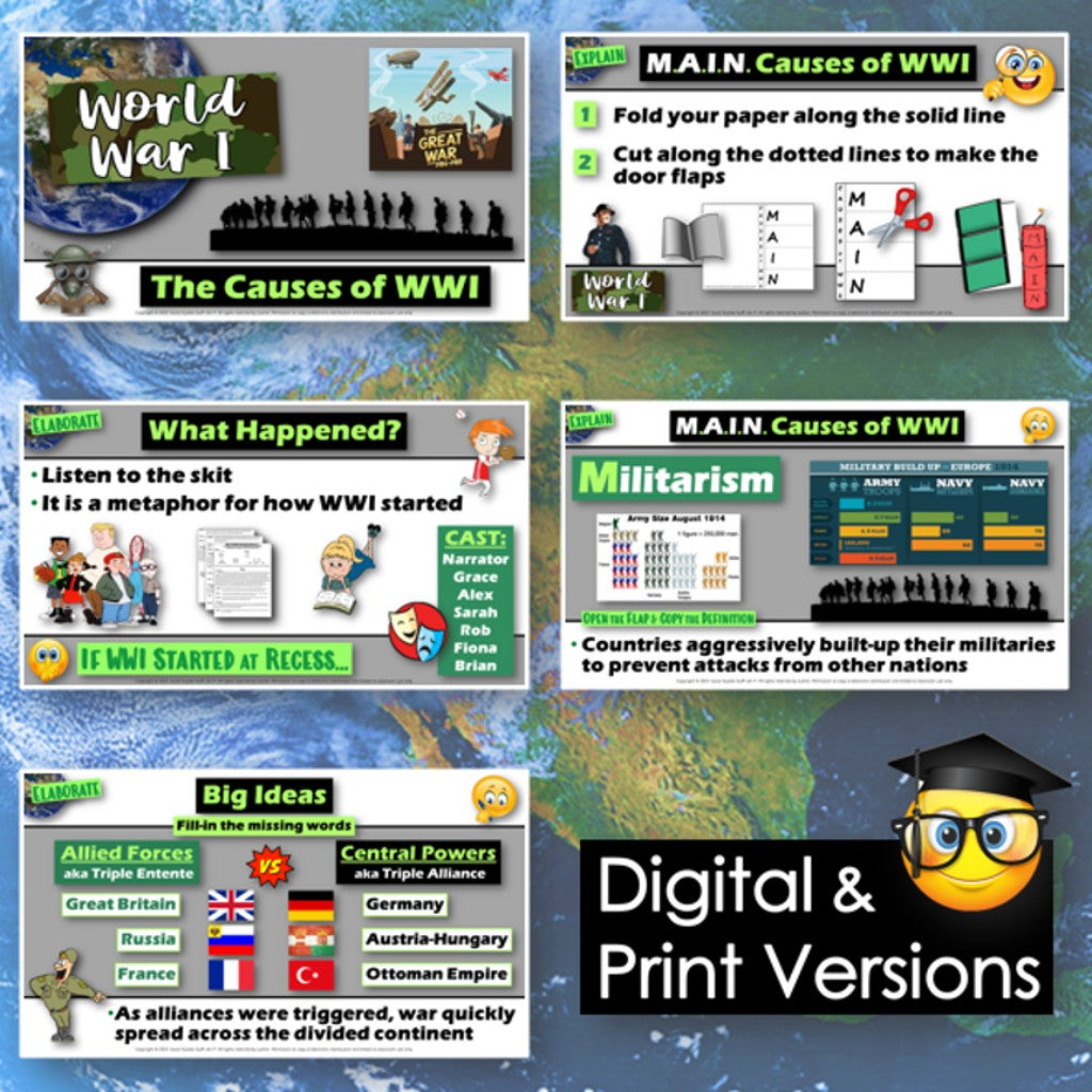 Explore the MAIN Causes of WWI Lesson - Intro to World War I - Print ...