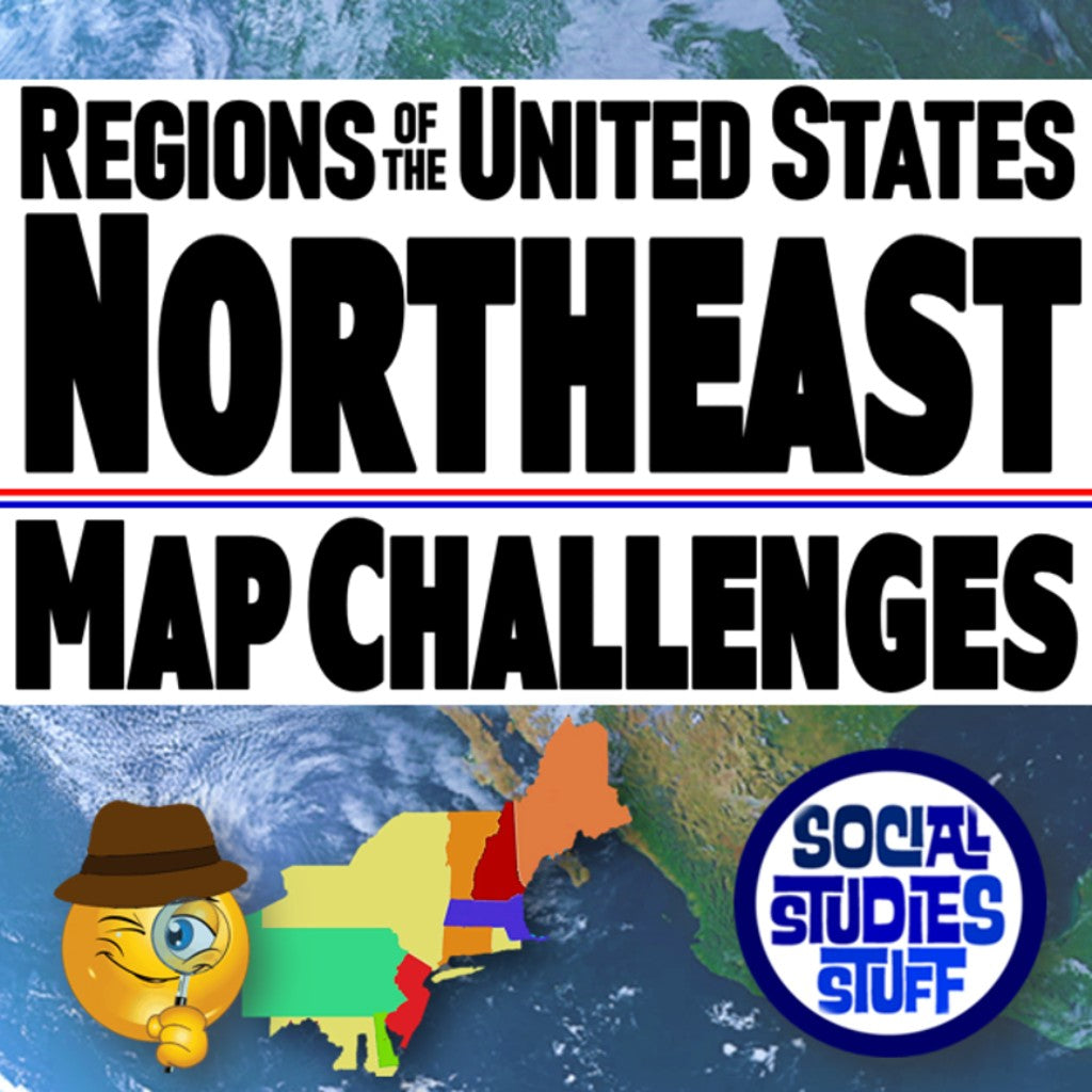 Northeast US Map Challenges - Regions of the United States Geography A ...