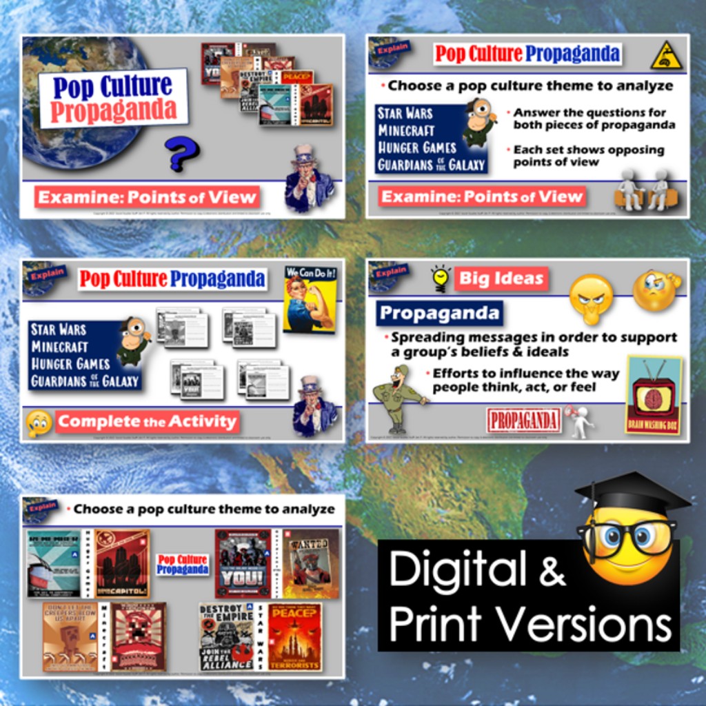 Pop Culture Propaganda Activity Bundle - 4 Analysis Worksheets - Print ...