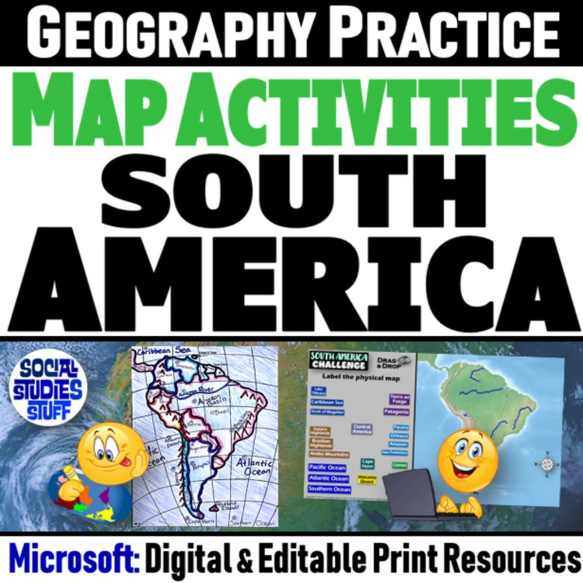 South America Map Skills Activities - Latin America Geography Practice ...