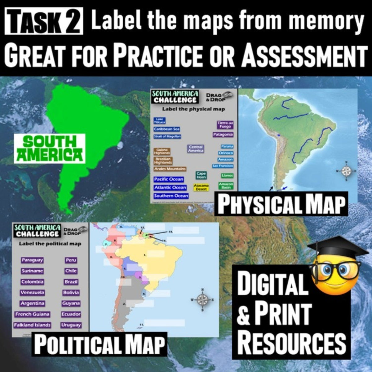 South America Map Skills Activities - Latin America Geography Practice ...