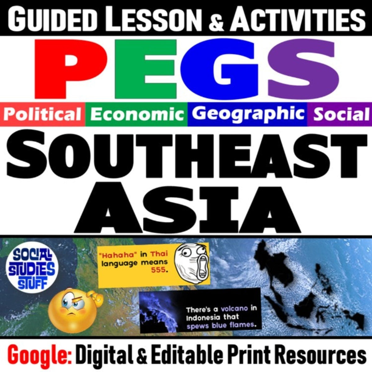Southeast Asia PEGS Factors Lesson - Politics Economy Geography Social ...