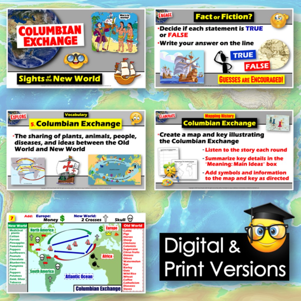 Mapping History: The Columbian Exchange Lesson and Activities - Print ...