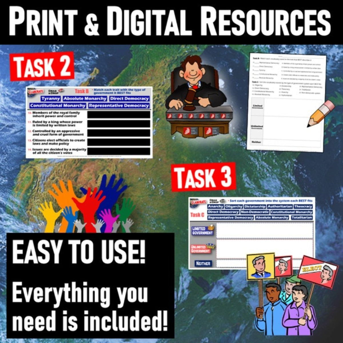 Types of Government Review Worksheet Activities - MS Digital Resources ...