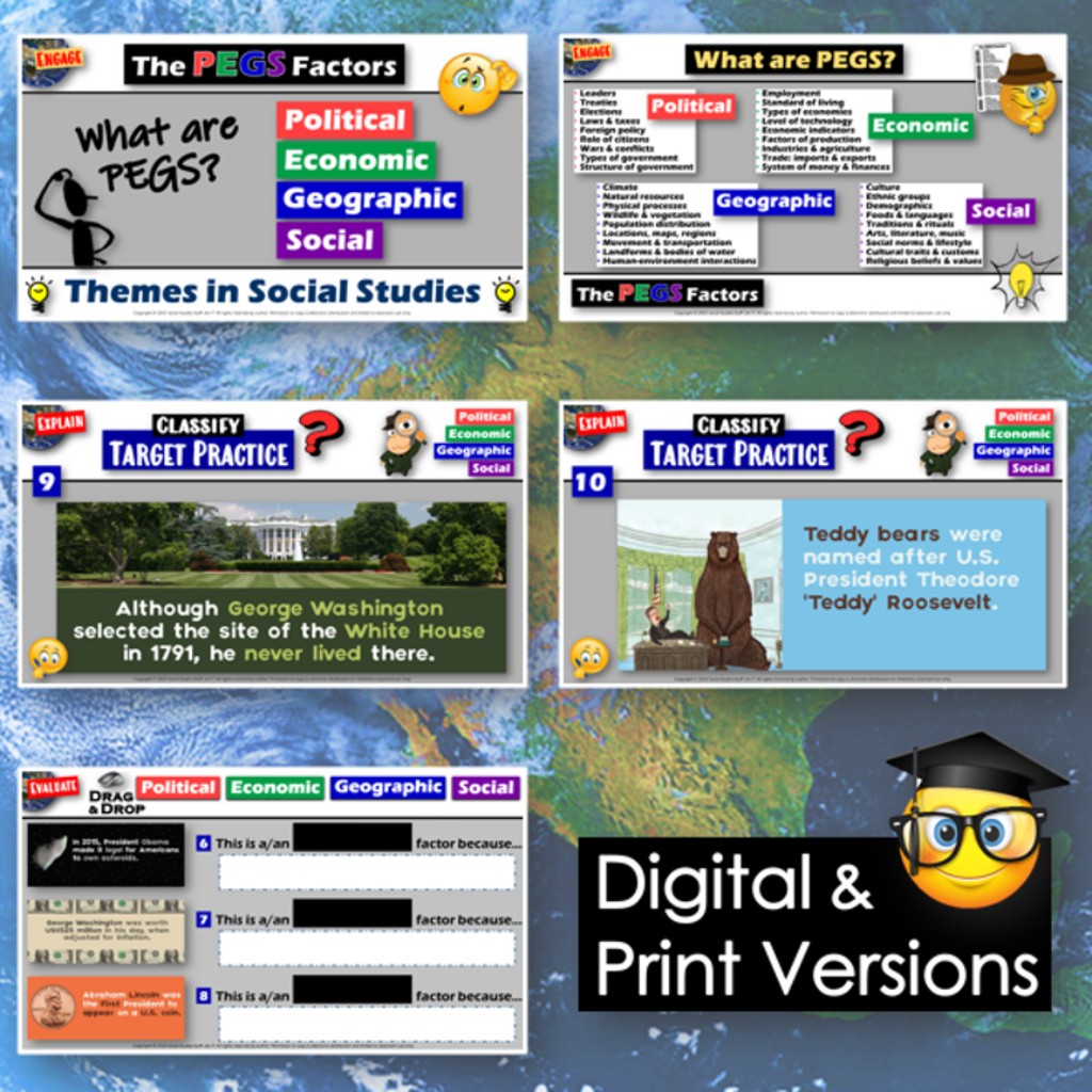 US Presidents: The PEGS Factors Guided Lesson and Activities - Print ...
