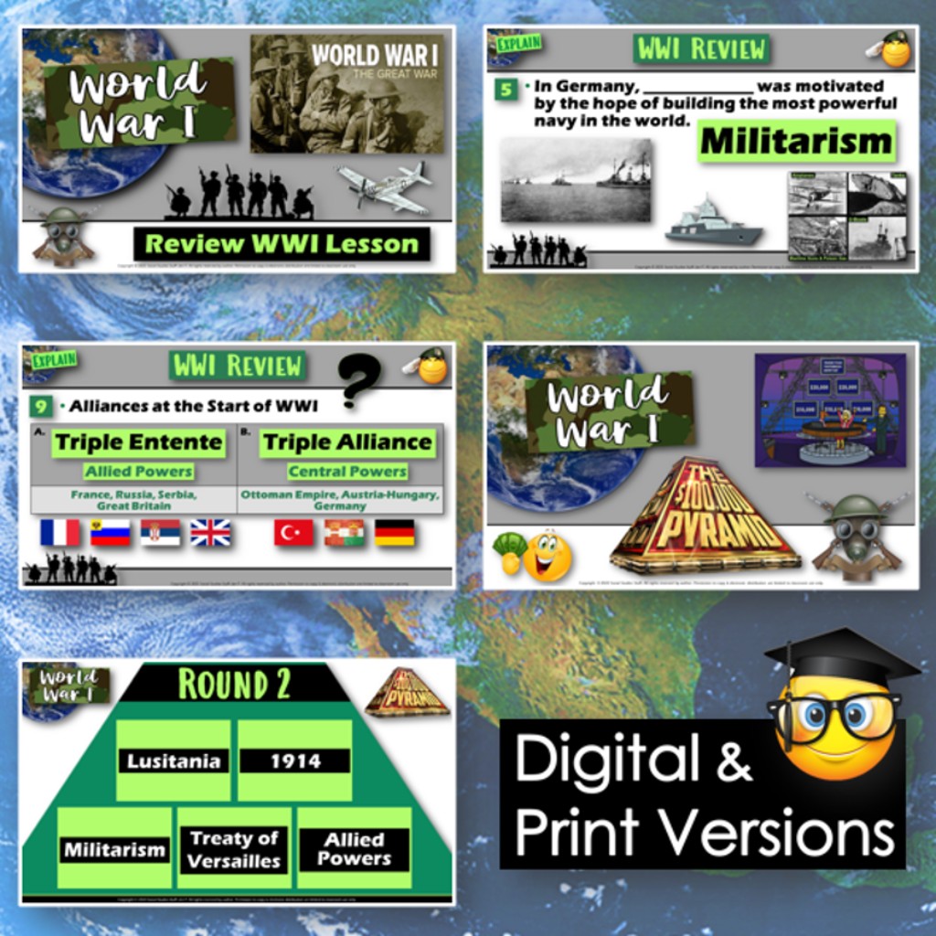 Intro to WWI Study Guide, Game, Unit Test - Assess World War 1 - Print ...