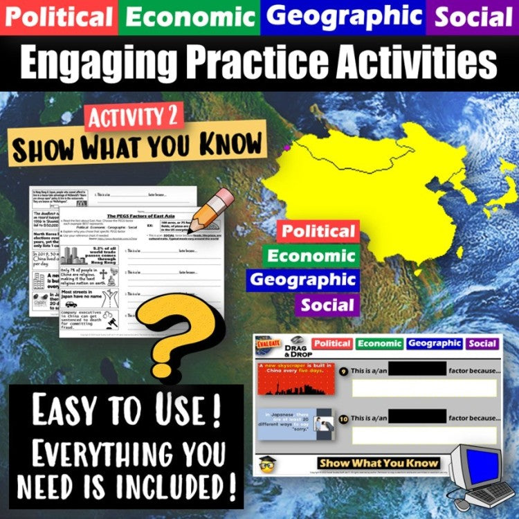 The PEGS Factors of East Asia 5-E Lesson | Fun Practice Activities | M ...