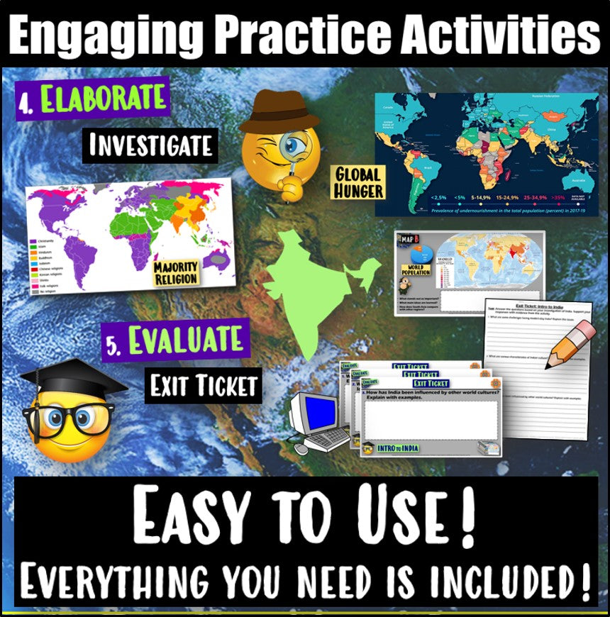 Intro to India 5-E Lesson and Map Investigation | Explore South Asia ...