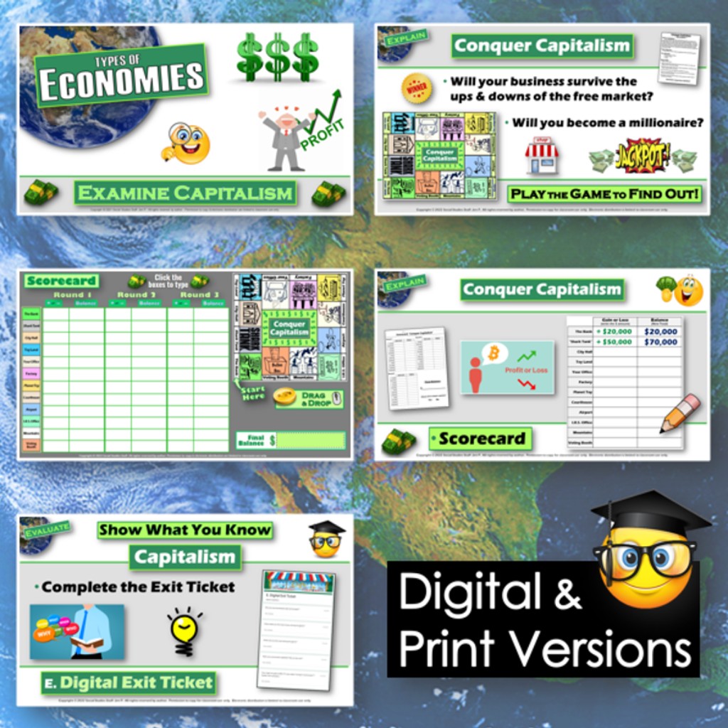 Free Market Economics Lesson and Fun Conquer Capitalism Game - Print ...