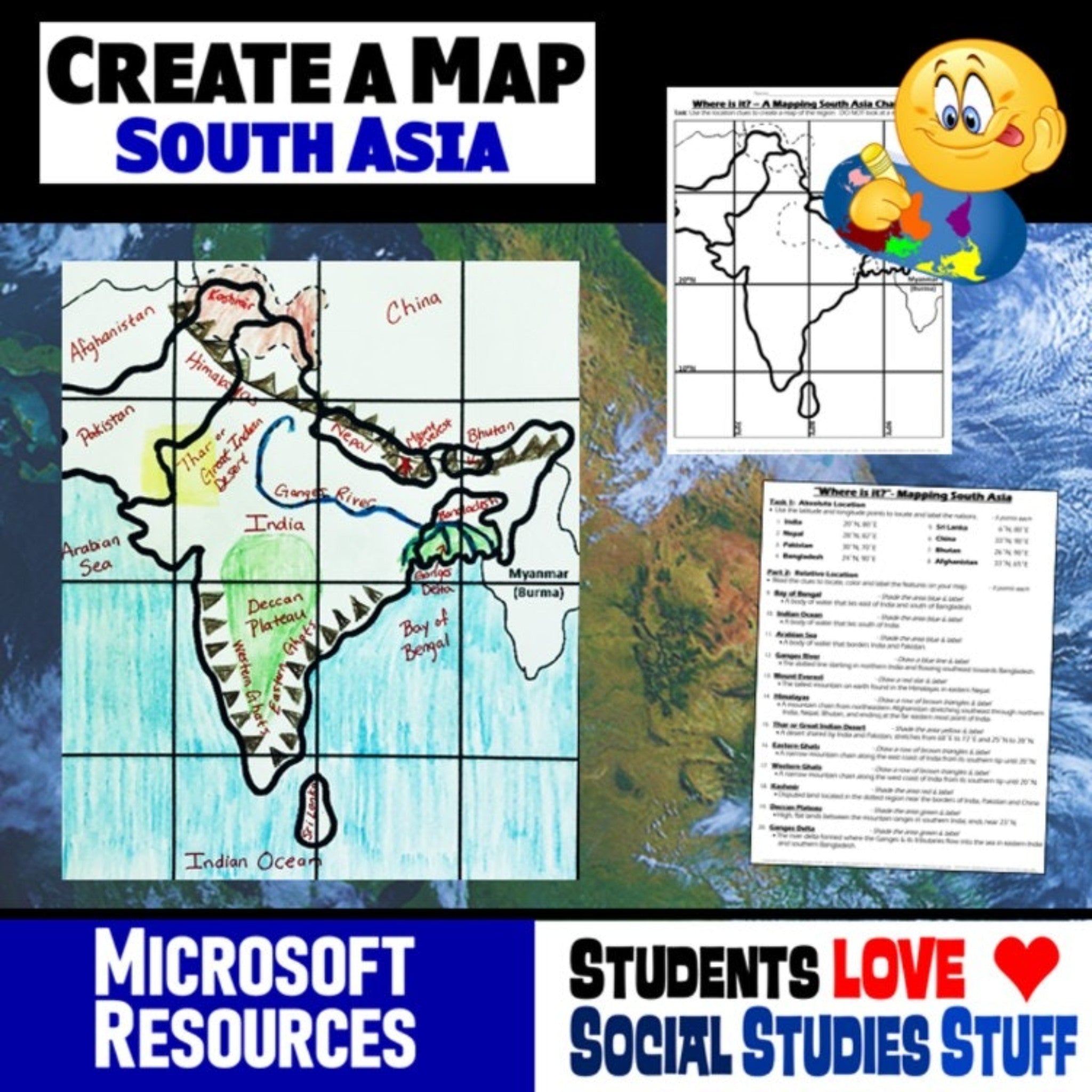 India Geography Worksheet Oxford Map Activity Book For UPSC And Other