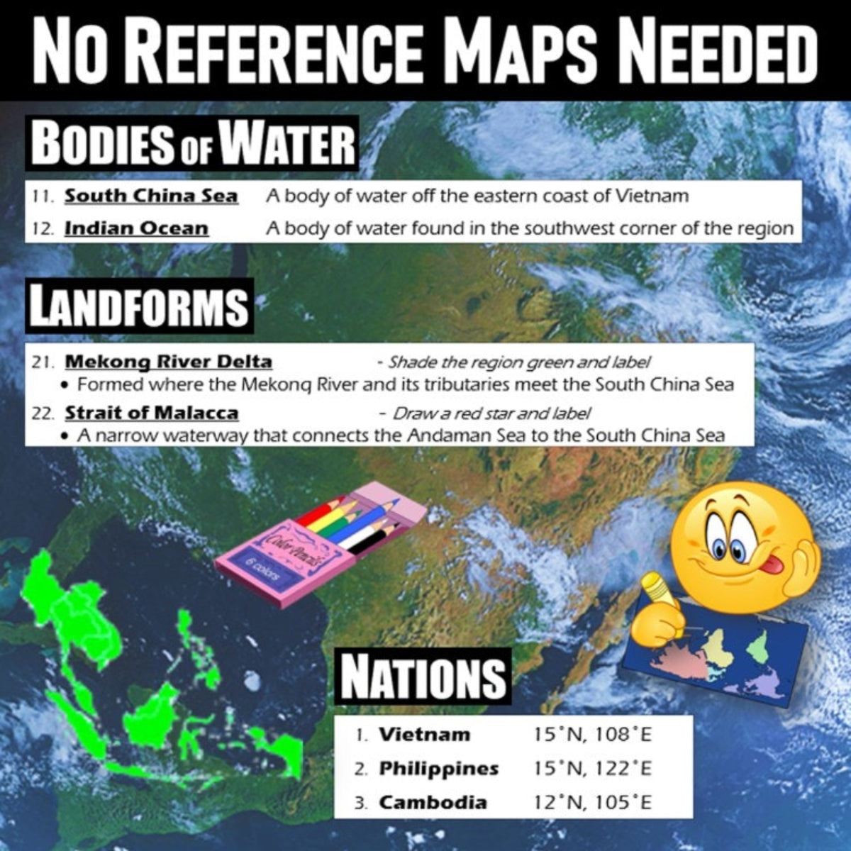 Southeast Asia Create a Map Worksheet - Where is it? Geography & Locat ...