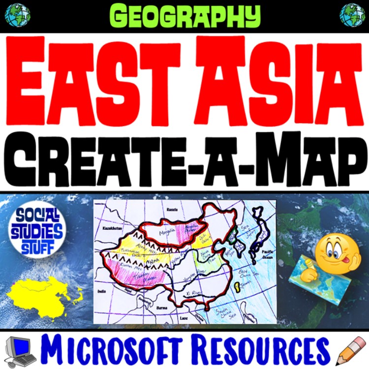 East Asia Create a Map Activity | Solve Location Clues | Eastern Asia ...