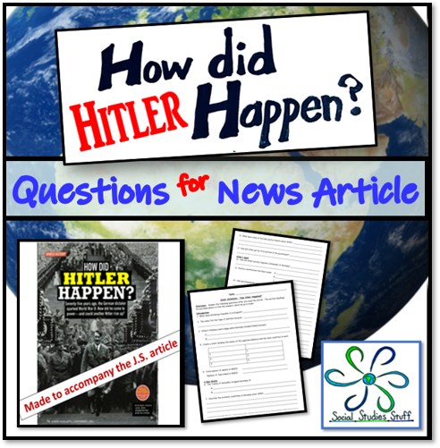How Did Hitler Happen Reading Comprehension Worksheet | WWII Europe ...
